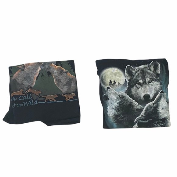 Shirts | Mens Black Wolf 3 Wolves Tshirt Size Xl | Poshmark